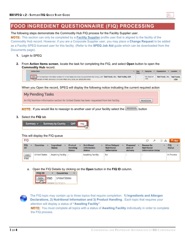 RBI SPEQ v2 Quick Start Guide - FIQ (Suppliers) | PDF | Software ...