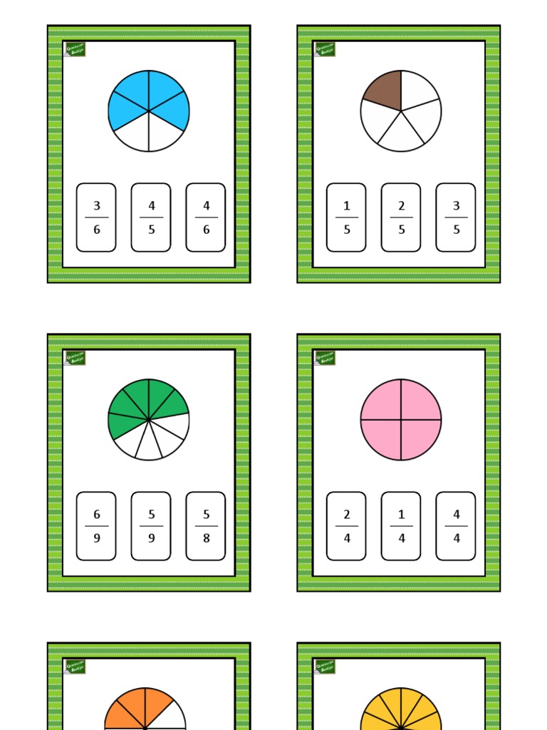 Tarjetas de Fracciones | PDF