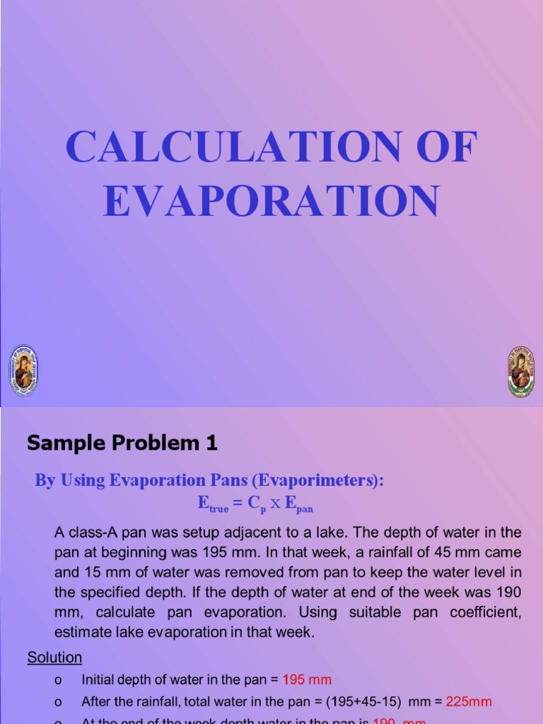 Calculation of Evaporation | PDF