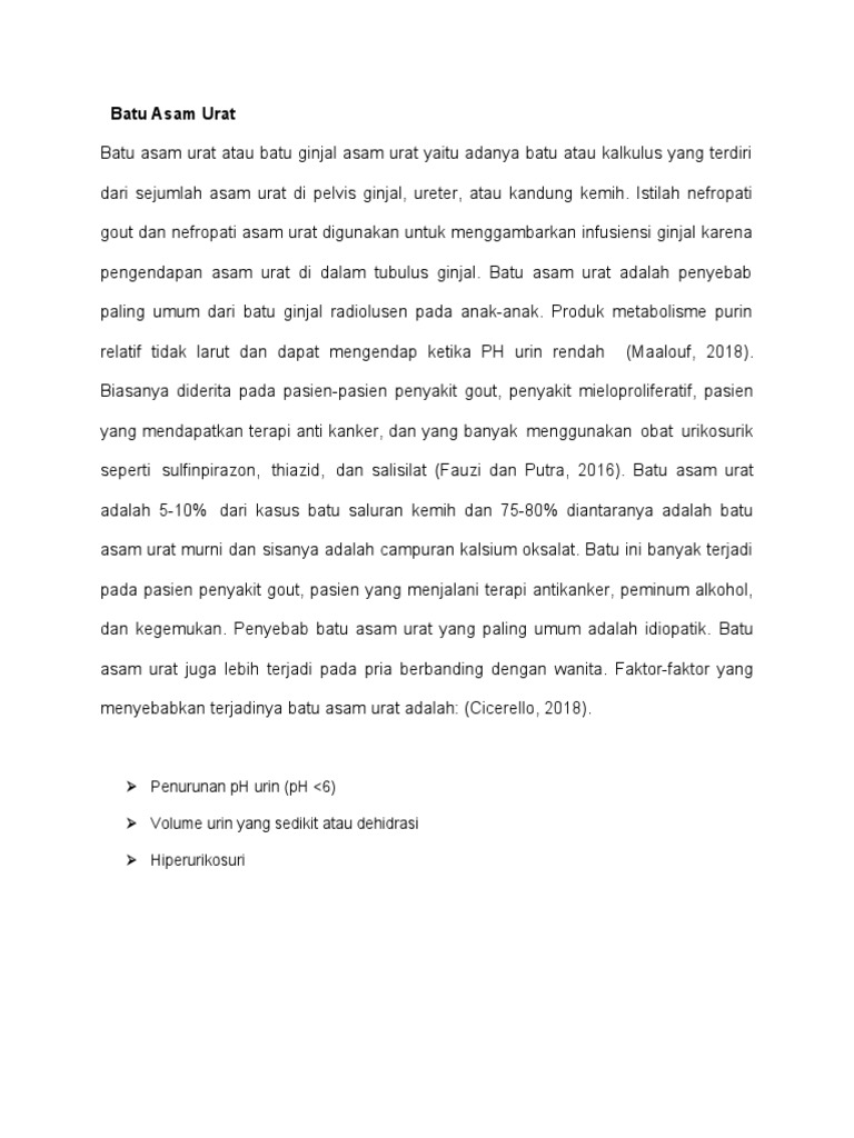 Batu Asam Urat Dan Lainnya | PDF | Kesehatan Holistik | Sains & Matematika