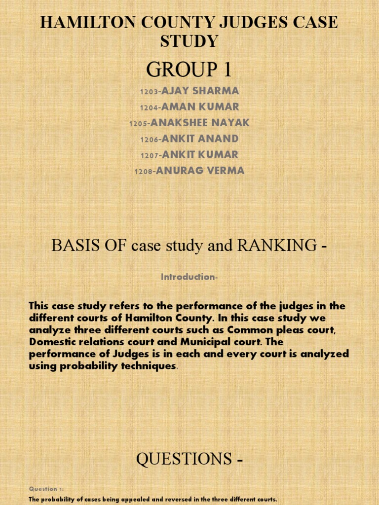 Hamilton County Judges Performance Study | PDF | Judiciaries ...