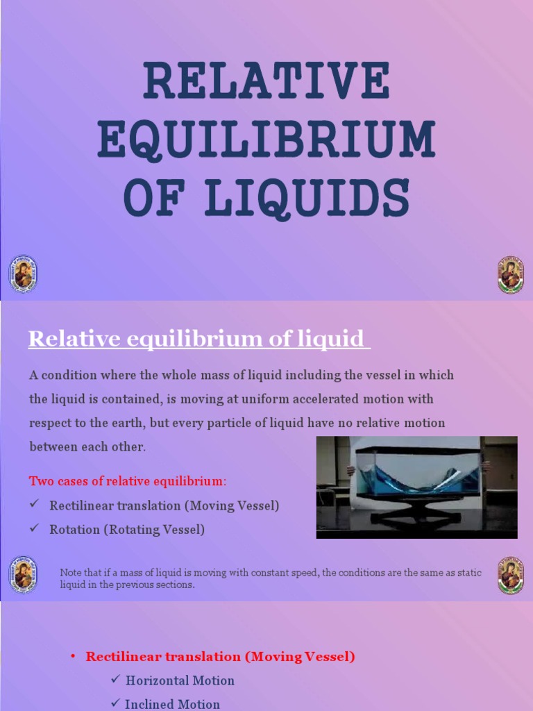 Relative Equilibrium of Liquids | PDF | Acceleration | Force