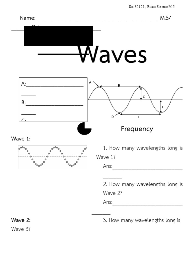 Waves Worksheet | PDF | Waves | Frequency