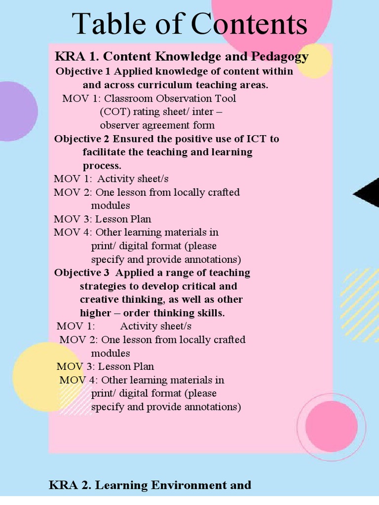 A Comprehensive Guide to Teacher Performance Assessment: Objectives, Measures of Performance ...