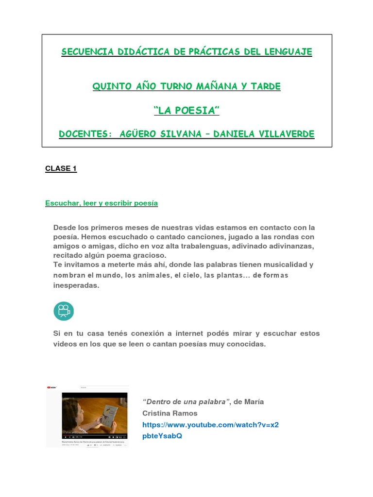 Cont. Pedagógica de 5° PL La Poesía Completa | PDF