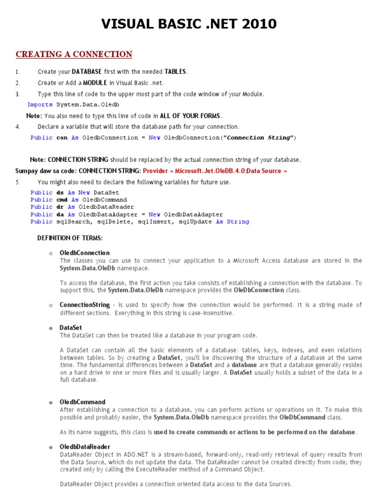 Creating A Connection: Imports | Download Free PDF | Databases | Visual ...
