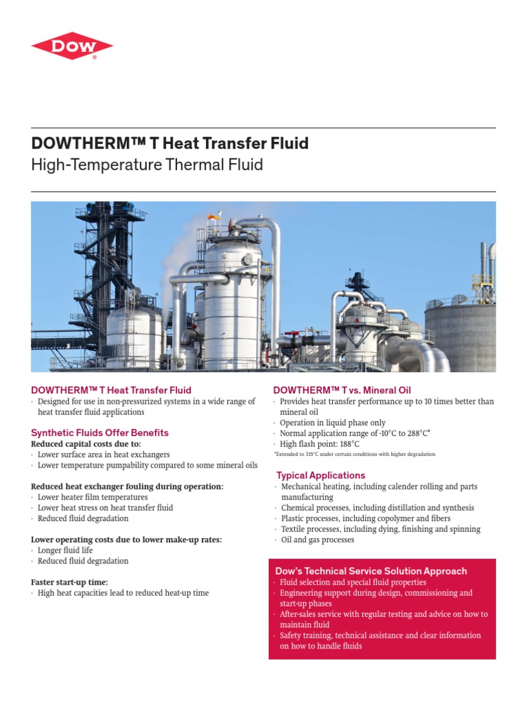 176 01630 01 Dowtherm T Heat Transfer Fluid Overview | PDF | Heat ...
