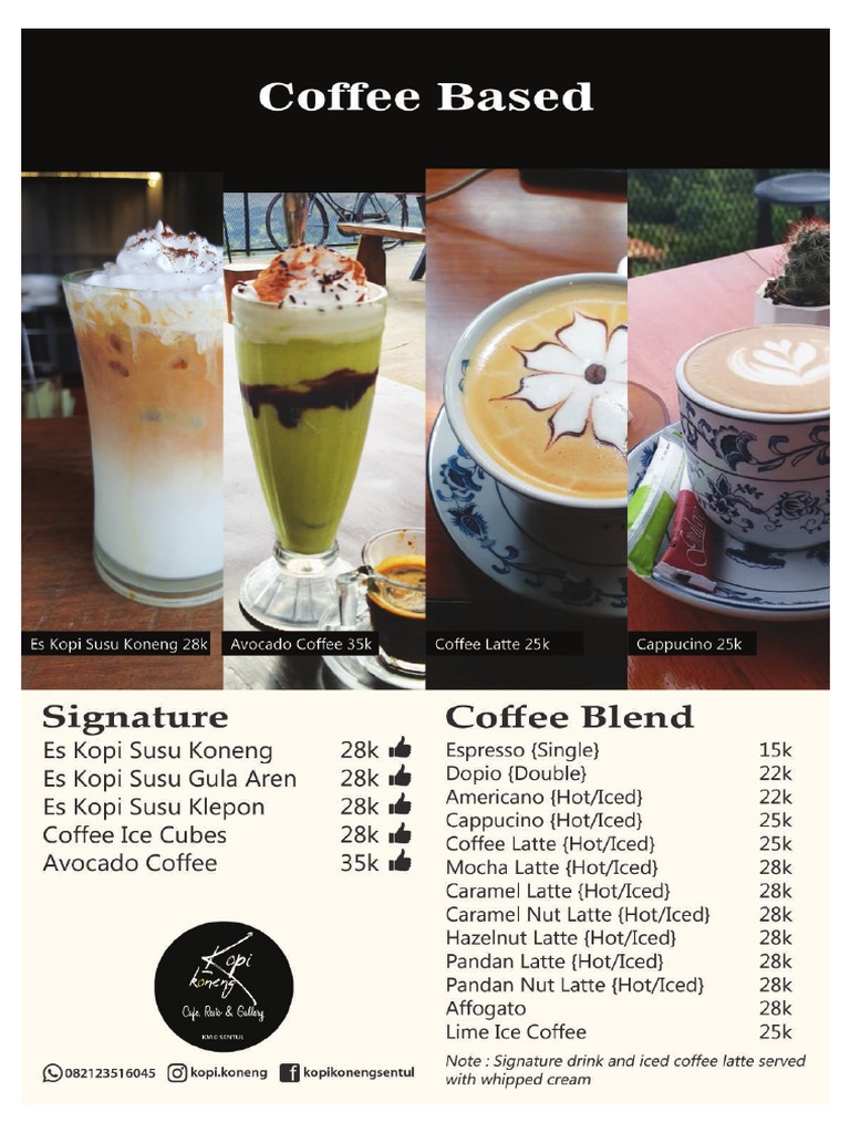 Menu Kopi Koneng | PDF