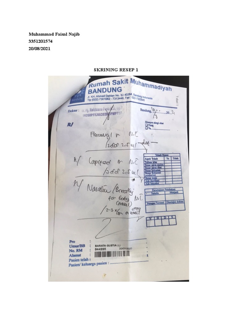Skrining Resep dan Kesesuaian Obat | PDF