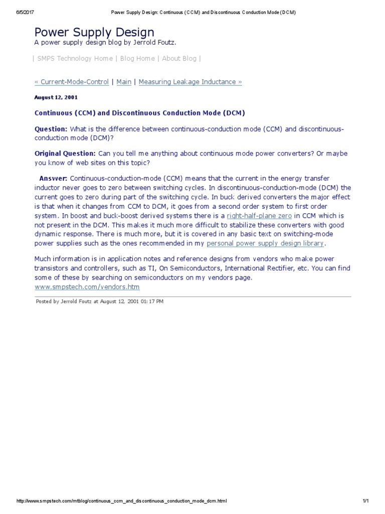 CCM vs DCM in Power Supply Design | PDF | Science & Mathematics | Computers