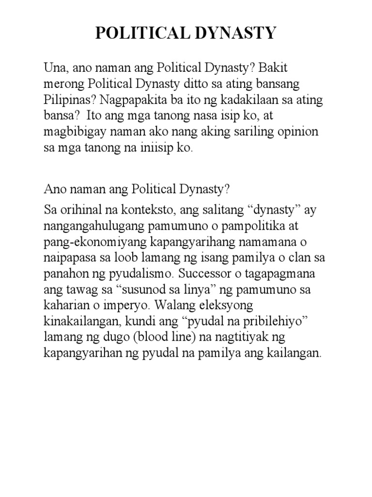 Political Dynasty | PDF