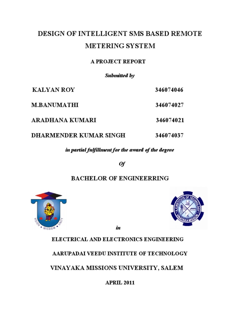 Design of Intelligent Sms Based Remote Metering System: A Project ...