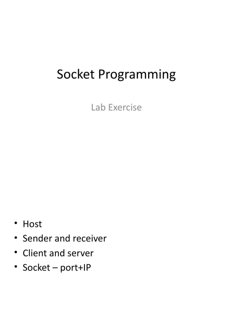 Socket Programming: Lab Exercise | PDF | Network Socket | Port (Computer Networking)