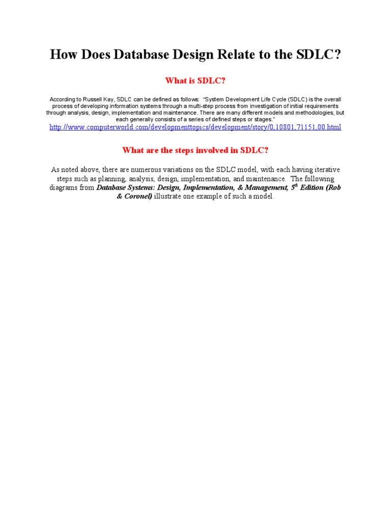 DBLC | PDF | Databases | Conceptual Model