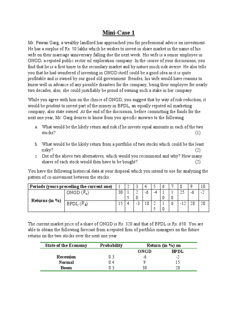 Investment Analysis for ONGD and BPDL | PDF | Risk | Economies