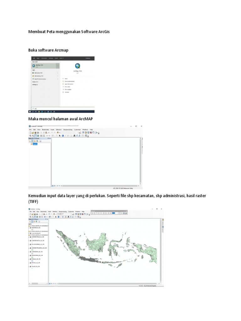 Membuat Peta Menggunakan Software ArcGis | PDF