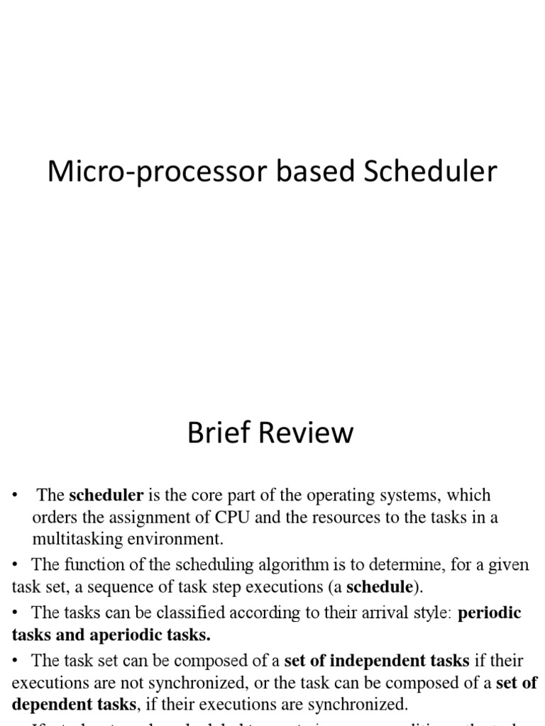 Micro-Processor Based Scheduler | PDF | Scheduling (Computing) | Real Time Computing