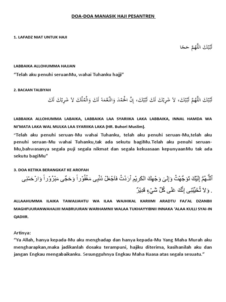 Doa-Doa Manasik Haji | PDF