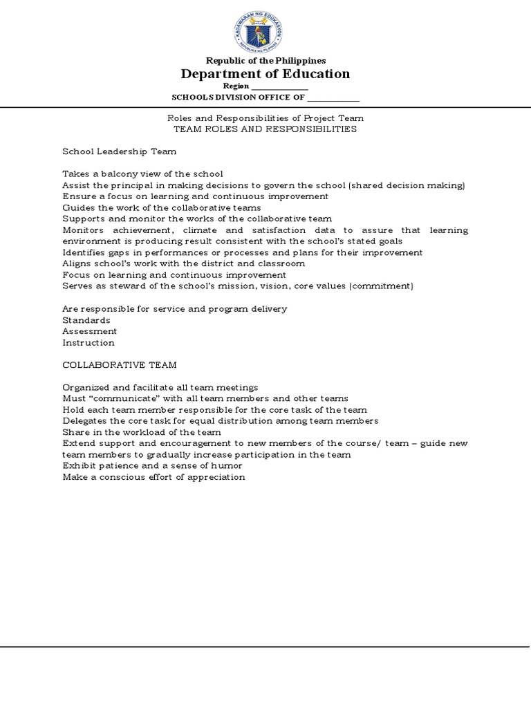 School Planning Team Roles and Dynamics | PDF