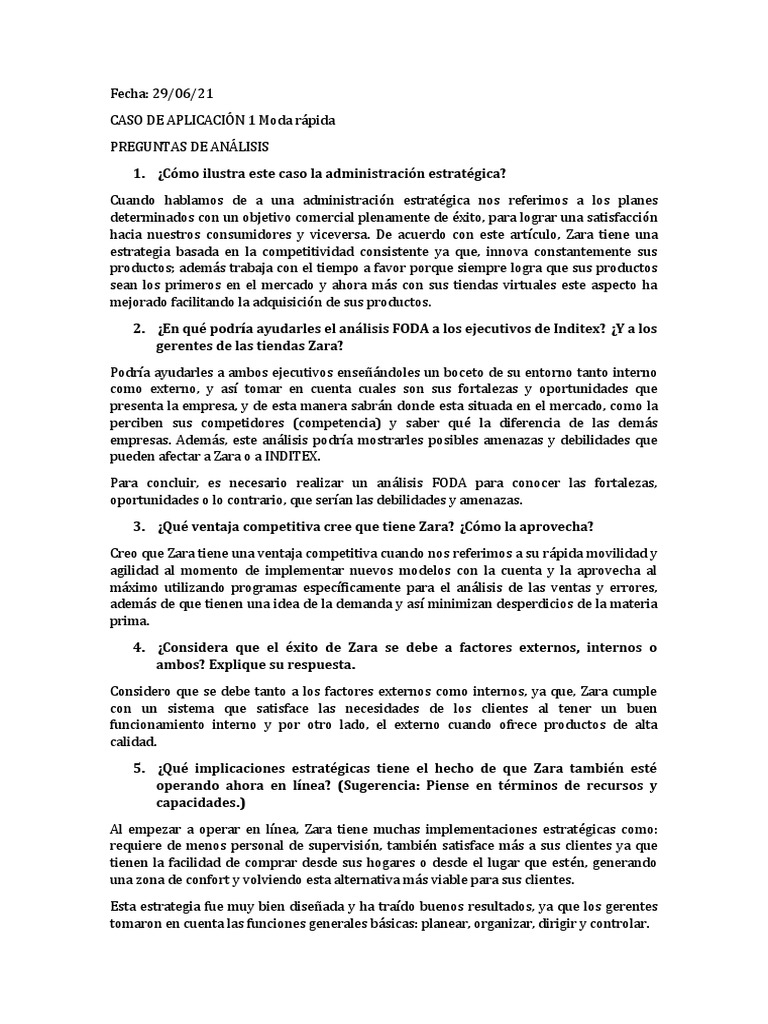 Estrategias de Zara en Moda Rápida | PDF | Análisis FODA | Economias