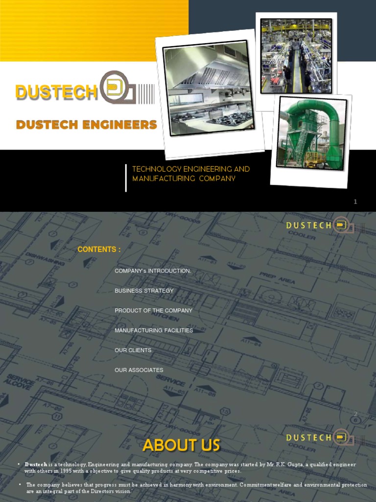DUSTECH Company Profile | PDF | Duct (Flow) | Mechanical Engineering