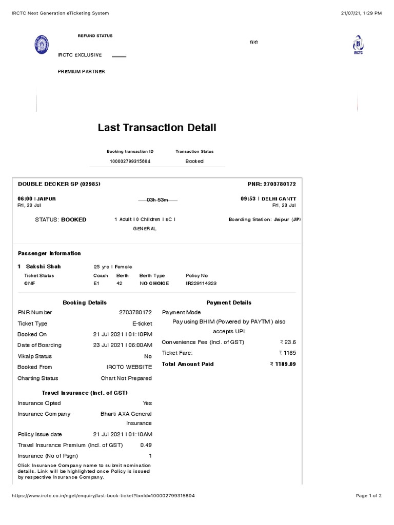 IRCTC Next Generation Eticketing System | PDF | Service Industries