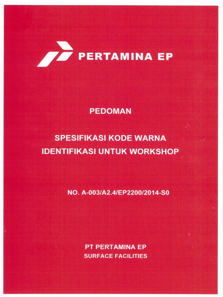 A-003 Pedoman Spesifikasi Kode Warna Identifikasi Untuk Workshop | PDF