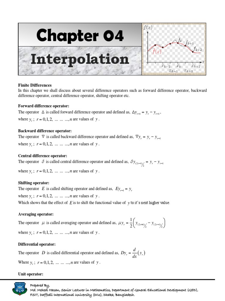 Interpolation: Finite Differences | PDF | Finite Difference | Interpolation