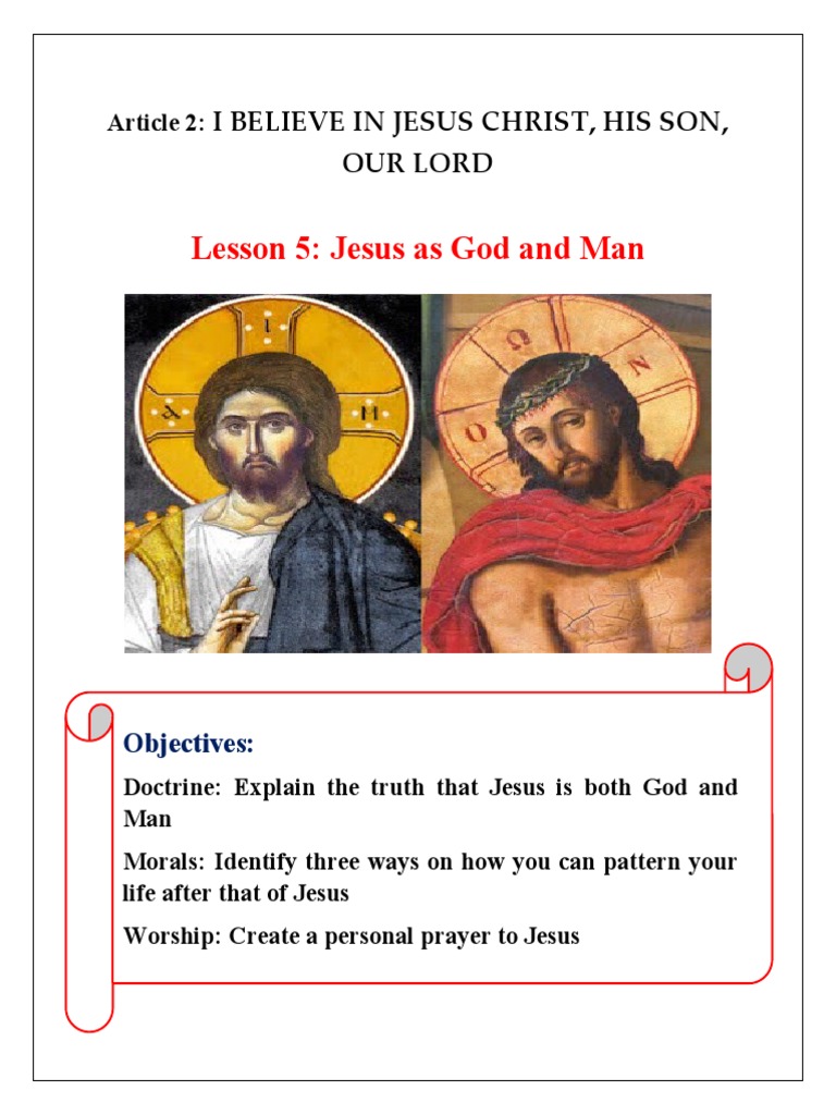 GRADE 8 Lesson 5 Jesus As God and Man | PDF | Logos (Christianity) | Jesus