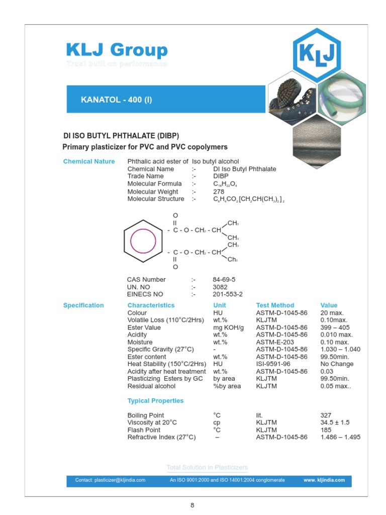 KANATOL - 400 (I) : Di Iso Butyl Phthalate (Dibp) Primary Plasticizer ...