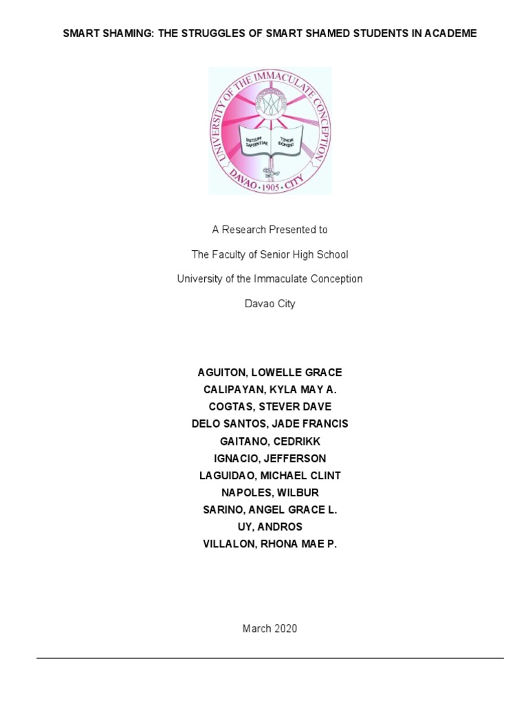 Smart-Shaming The Living Experiences of Smart Shamed Students in ...