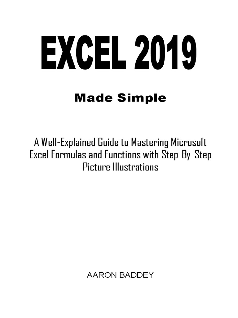 Microsoft Excel 2019 Made Simple - 113 Pages | PDF | Microsoft Excel ...