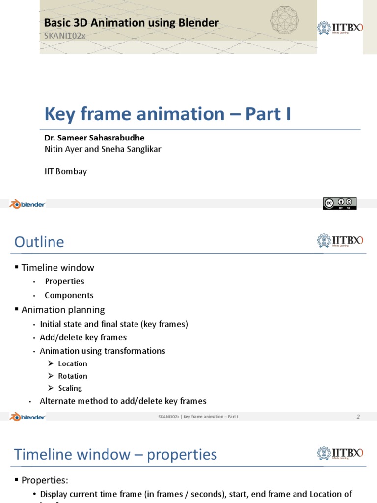 Key Frame Animation - Part I: Basic 3D Animation Using Blender | PDF | Cursor (User Interface ...