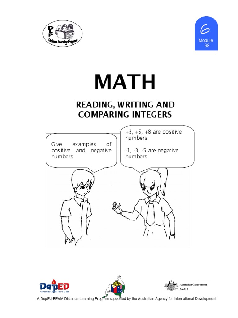 Math 6 DLP 68 - Reading, Writing and Comparing Integers | PDF | Learning | Numbers