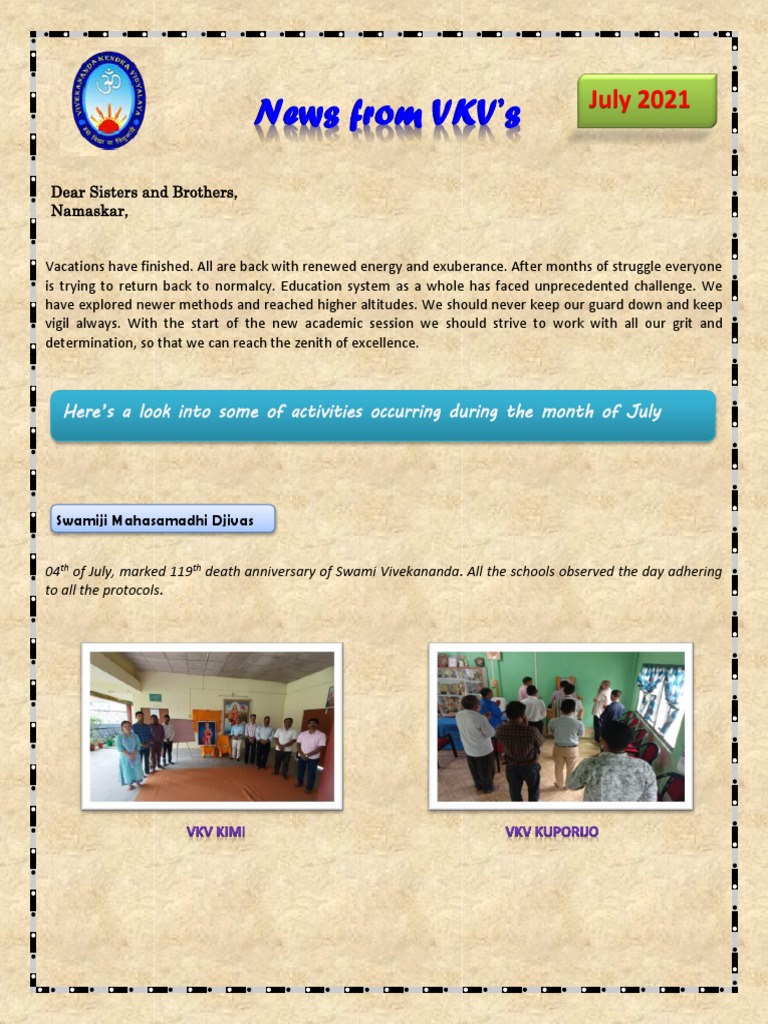 VKV School Updates: July 2021 | PDF | Hindu Worship | Religious ...