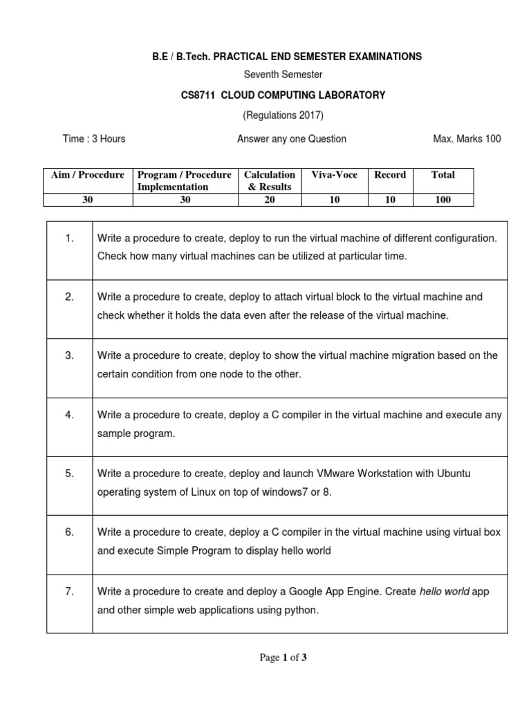 Aim / Procedure Program / Procedure Implementation Calculation ...