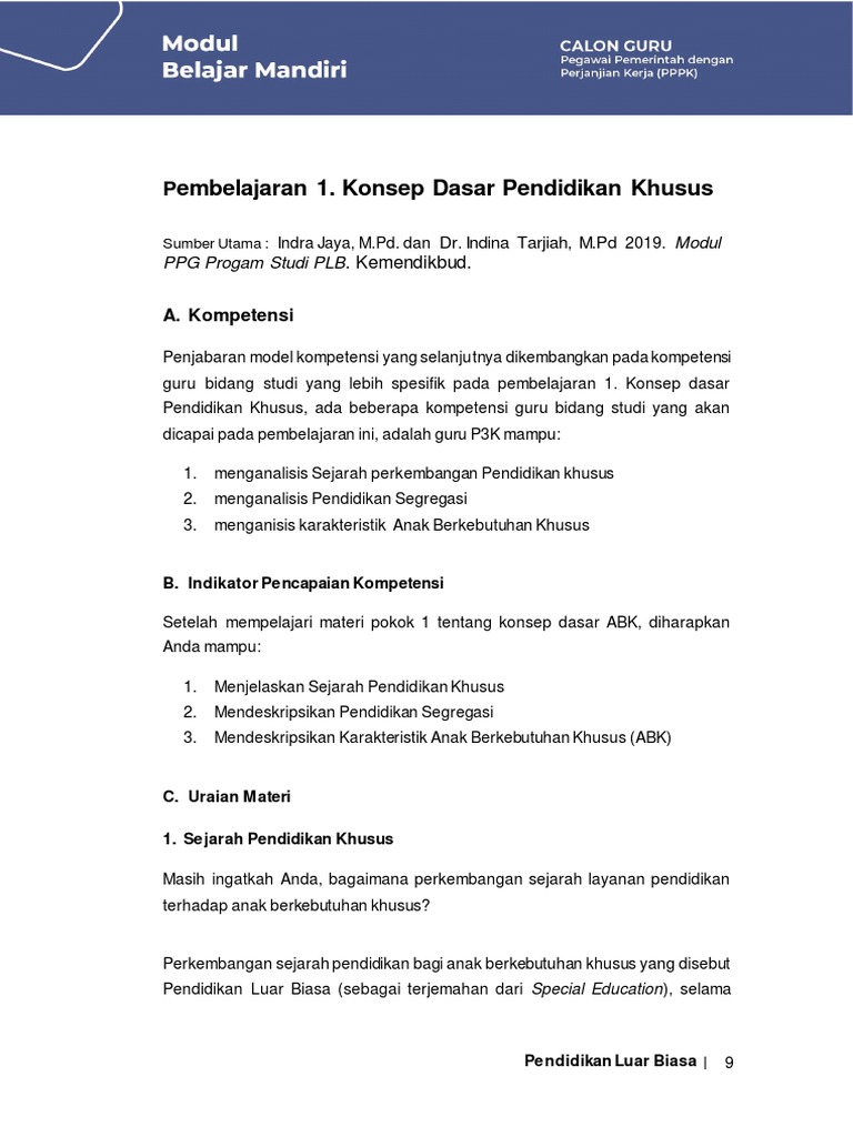 MODUL PPPK PLB PB 1 (Datadikdasmen - Om) | PDF