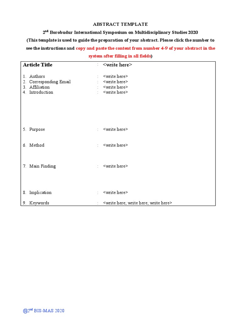 Abstract Template | PDF