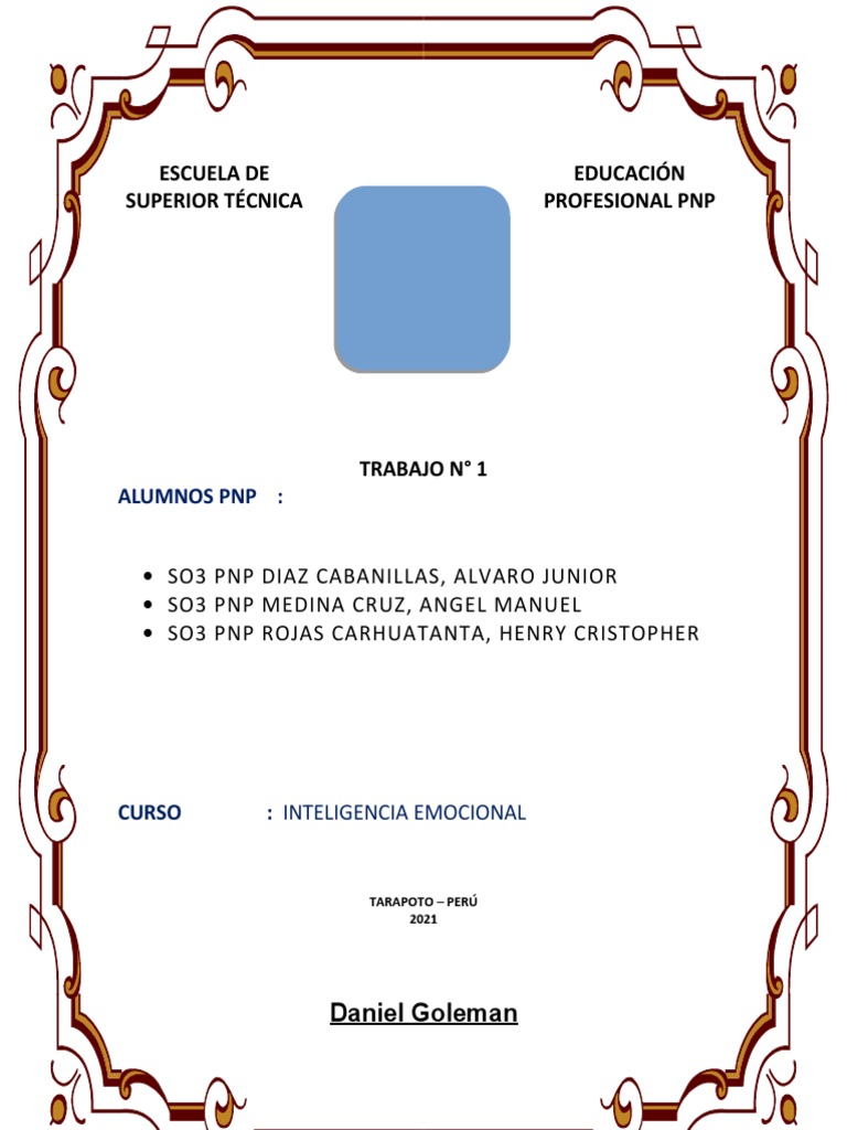 Trabajo 1 Biografía De Daniel Goleman Pdf Liderazgo Sicología