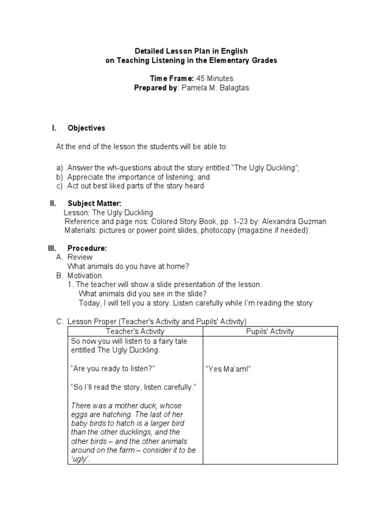 Lesson Plan Araling Panlipunan | Download Free PDF | The Ugly Duckling