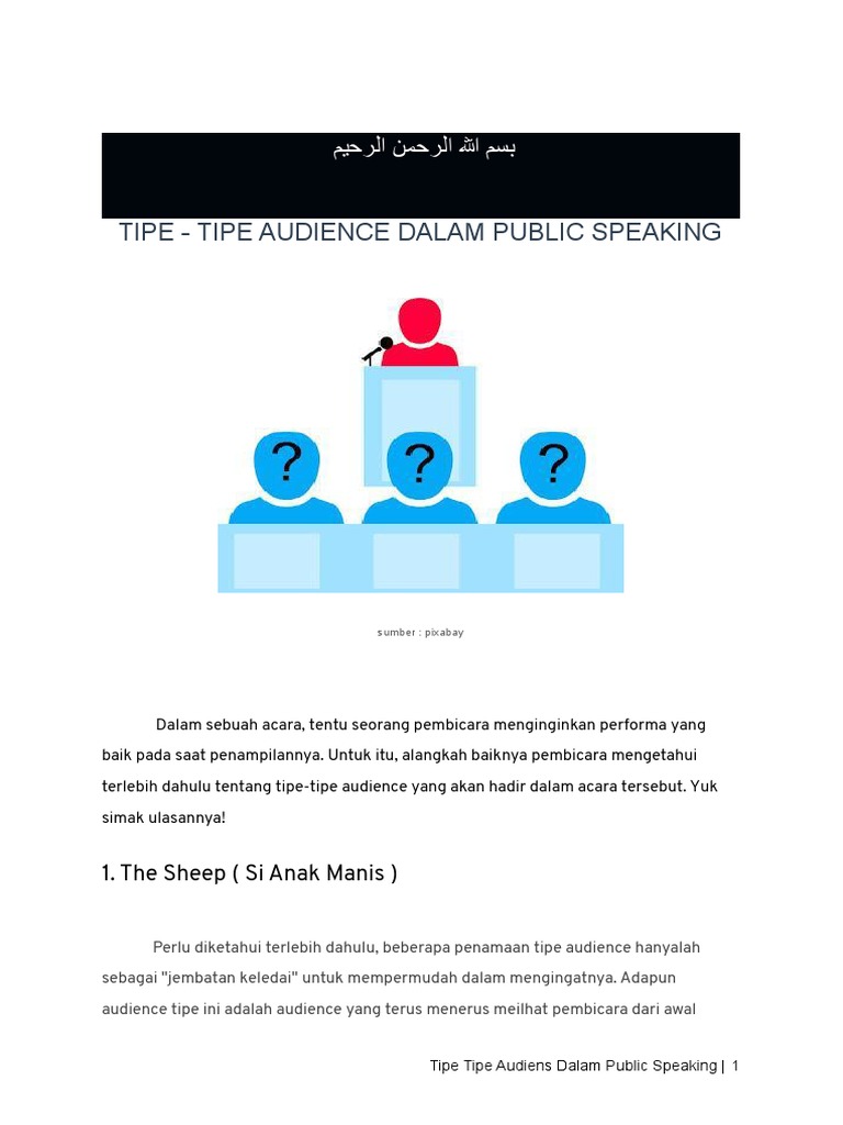 Tipe Audiens dalam Public Speaking | PDF | Karier & Perkembangan | Seni ...