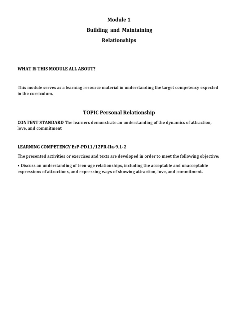 Understanding Personal Relationships Pdf Family Friendship