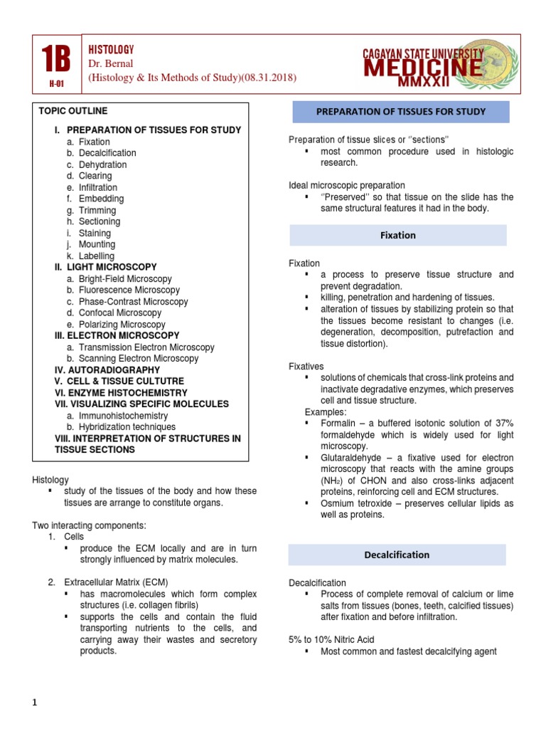 Histology Its Methods of Study | PDF | Histology | Staining