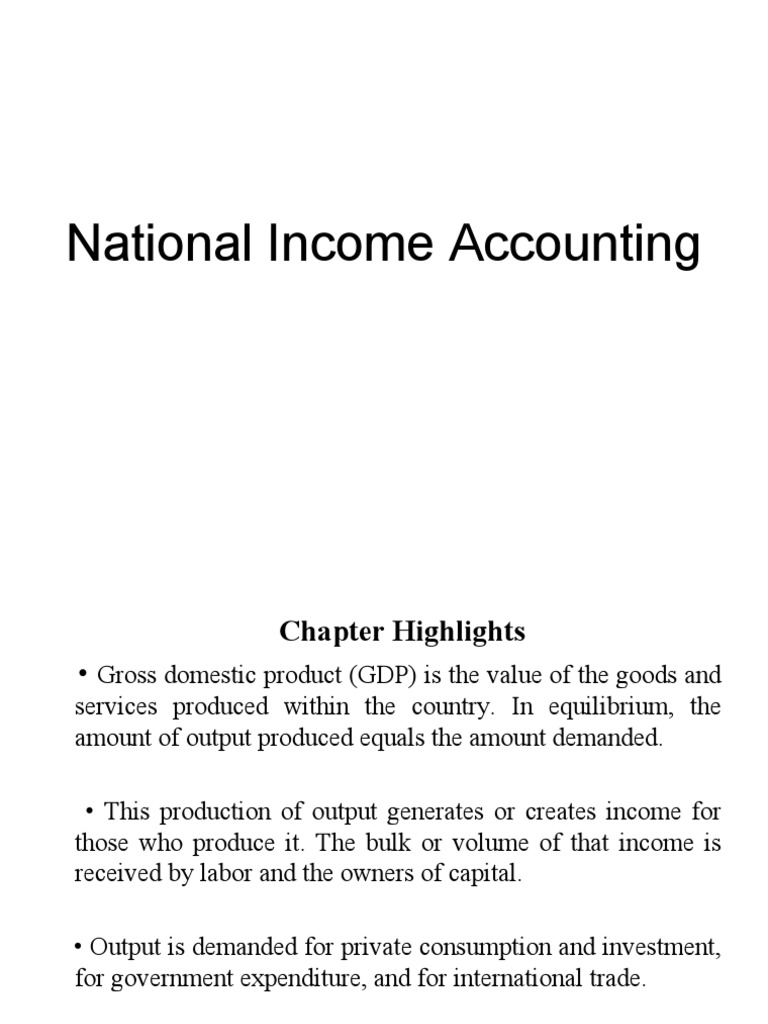 National Income Accounting | PDF | Output (Economics) | Gross Domestic ...