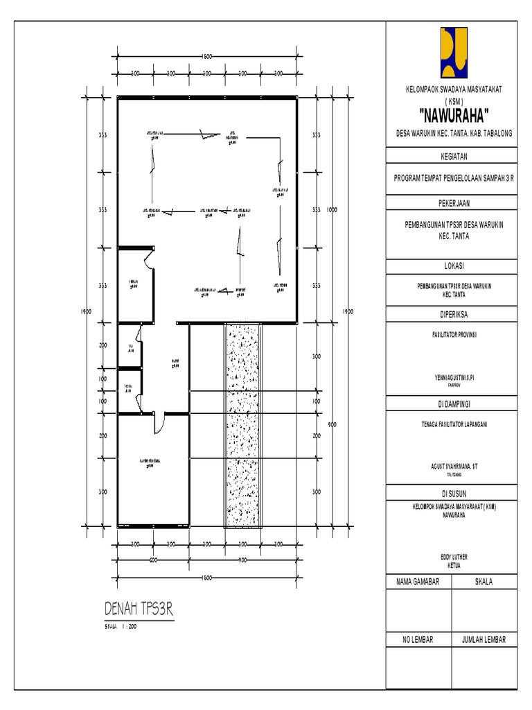 Denah TPS3R Desa Warukin | PDF