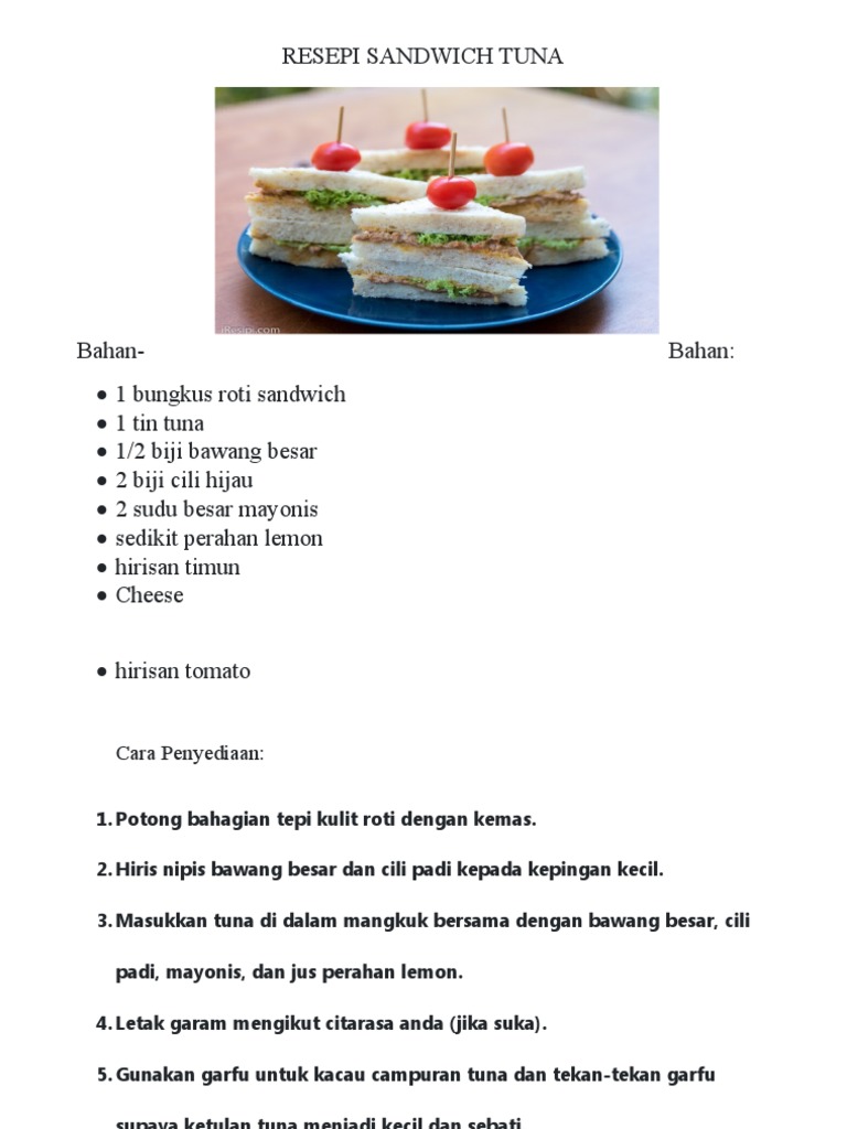 Resepi Sandwich | PDF