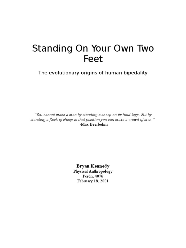 Standing On Your Own Two Feet | PDF | Bipedalism | Evolution