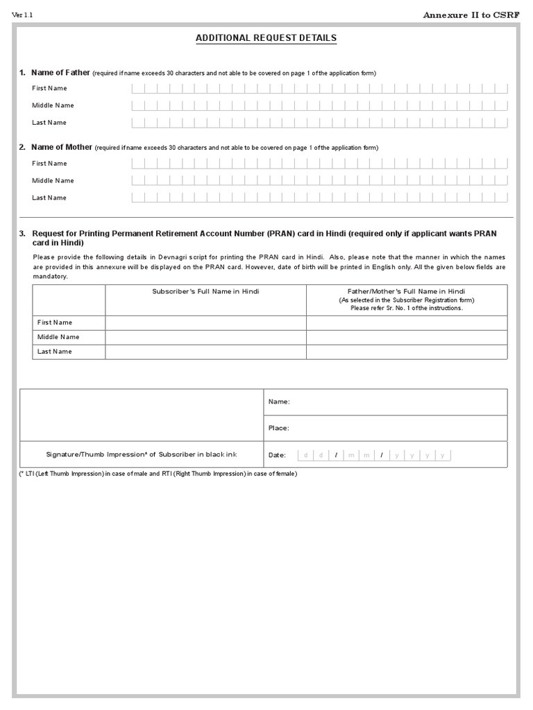 Subscriber Registration Form CSRF Annexure II | PDF