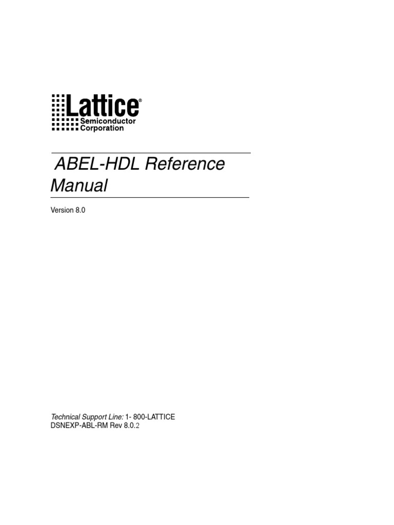 LATTICE ABEL Reference Manual | PDF | Vhdl | Software Engineering