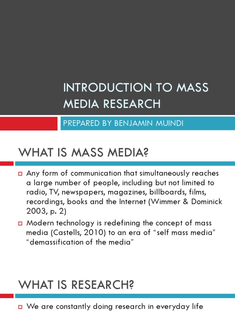 Introduction To Mass Media Research | PDF | Mass Media | Scientific Method